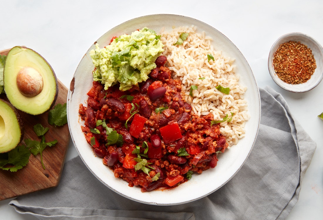 Sunflower Mince Chilli, Kidney Beans & Guac (30 mins, Vegan) Recipe ...
