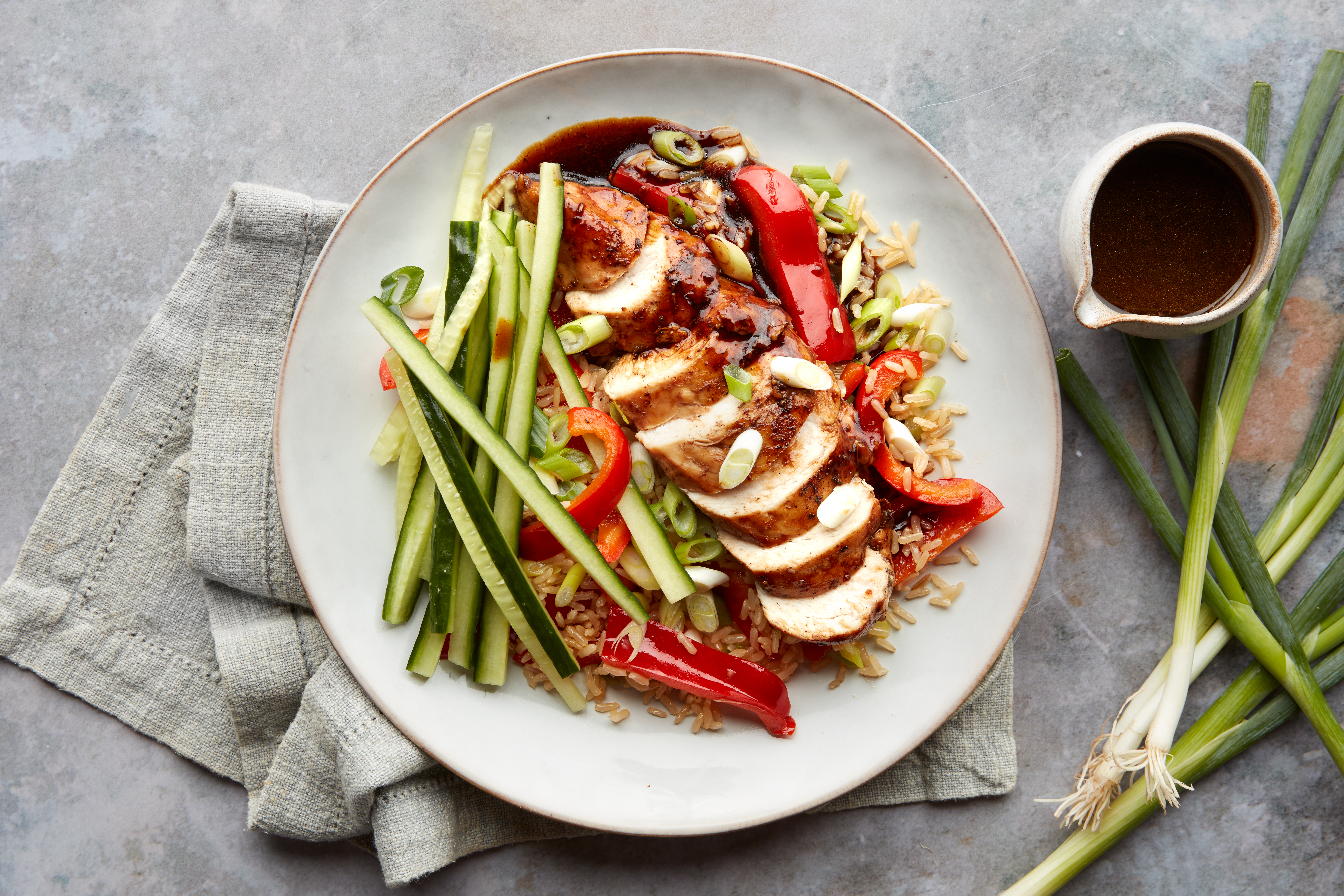 Five-spice Chicken with Tamari Glaze & Brown Rice (30 mins, Poultry ...
